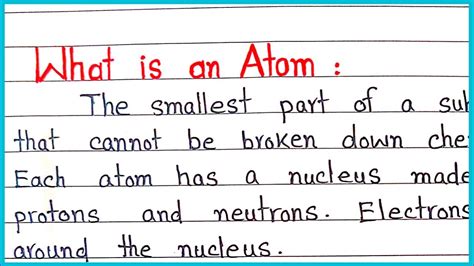 What Is An Atom Define Atom Youtube