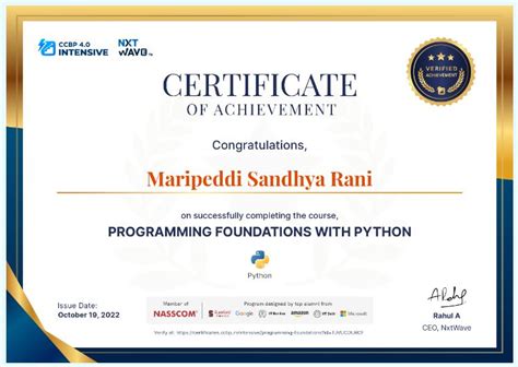 Sandhyarani Maripeddi On Linkedin Ccbp Pythonprogramming Python Codingpractices Ccbpian