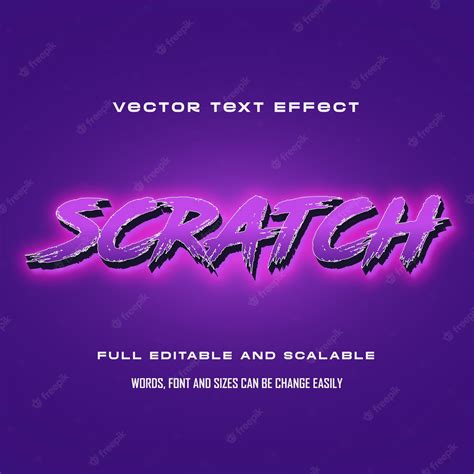 Premium Vector Scratch Text Effect Editable Text Style
