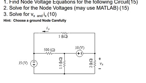 Solved 1 Find Node Voltage Equations For The Following