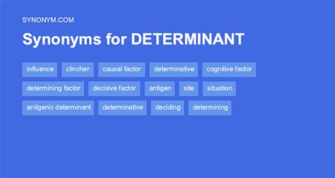 Another Word For Determinant Synonyms And Antonyms