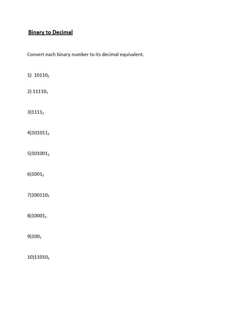 binary to decimal pdf