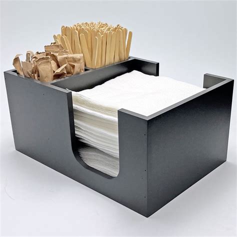 Органайзер барний для цукру паличок та серветок на 3 відділення 22х15х10см графіт купити