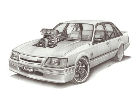 Holden Vk Commodore Street Machine A3 Print Off Original Pencil Drawing
