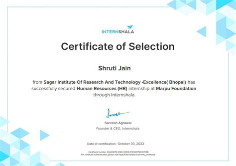 shruti jain on linkedin internship internshala hr share