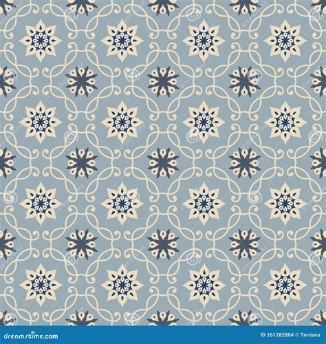 Abstract Arabesque Asian Seamless Pattern Floral Holiday Ornamental Texture Stock Illustration