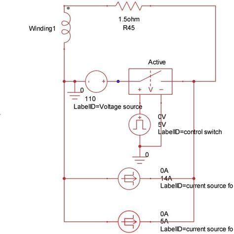 Electrical Circuit In Maxwell Circuit Editor Download Scientific Diagram