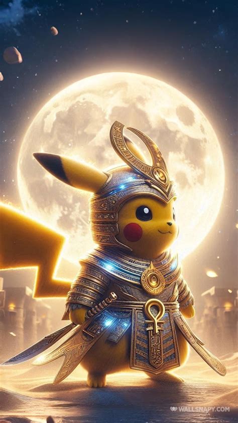 Egyptian Style Pikachu Moon Cosplay Fan Made Ai Art 4k Free Wallpaper