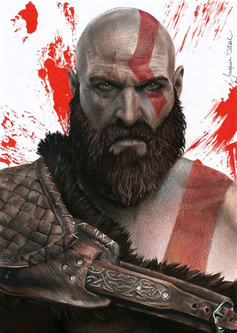 Desenho Realista Do Kratos Do Game God Of War Youtube Jaque Vital