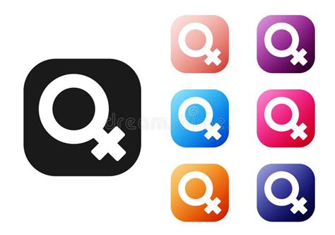 Black Female Gender Symbol Icon Isolated On White Background Venus