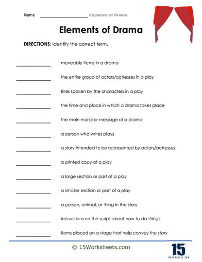 Elements Of Drama Worksheets 15 Worksheets Library Worksheets Library