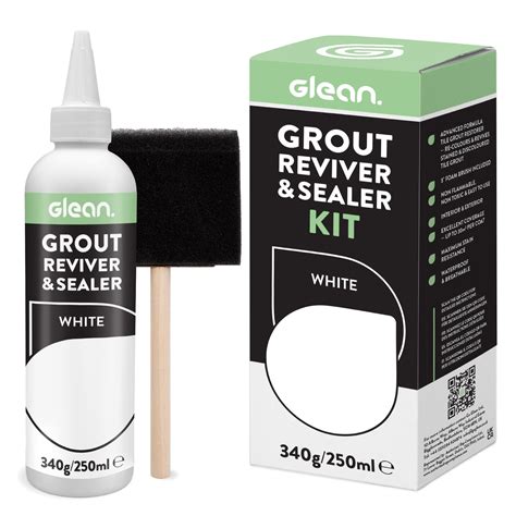 Grout Reviver And Sealer Kit Various Colours 250ml With Foam Brush