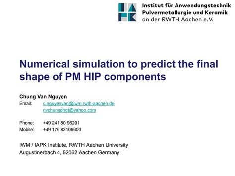Numerical Simulation To Predict Of The Final Shape Of Pm Hip Components Pdf Physics Science