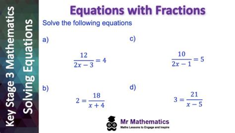 Solving Linear Equations With Fractions Mr