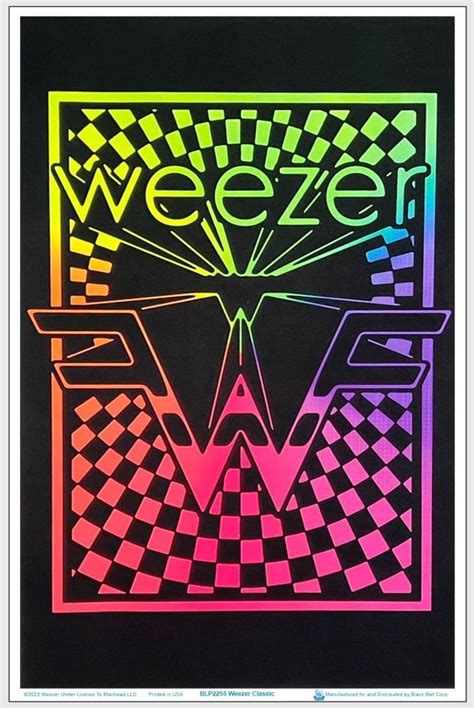 Weezer Logo Flocked Blacklight Poster 23 5 X 35 5 Laminated