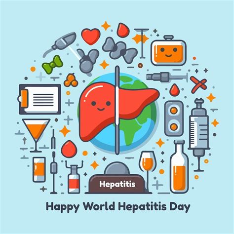 Premium Vector Happy World Hepatitis Day Greetings Design With Flat