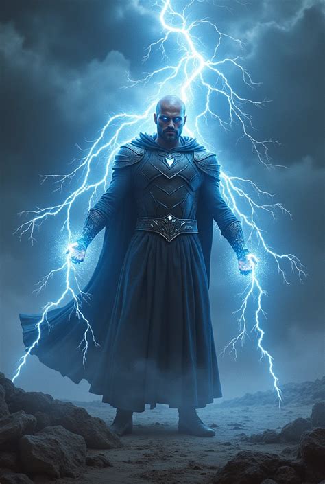 Man Controlling The Lightning Seaart Ai