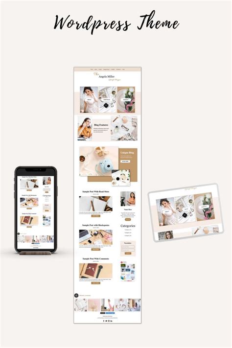 wordpress theme responsive blog theme blog template wordpress ecommerce website feminine