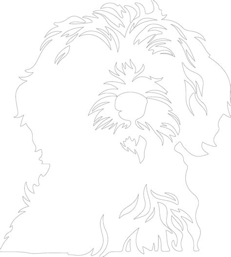 Silueta De Contorno De Cocapoo Fondo Blanco Vector Premium Generado Con Ia