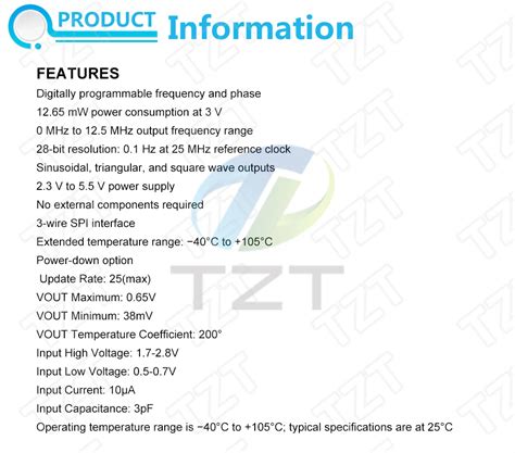 Tzt Ad9833 Programmable Microprocessors Serial Interface Module Sine