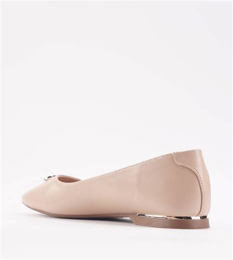Buy Nine West Benette Metal Detail Ballerinas In Nude 6thstreet Qatar