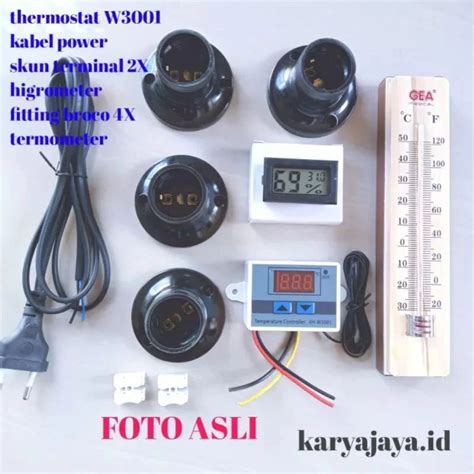 Jual Paket Thermostat Termometer Gea Hygrometer Skun Kabel Power
