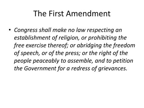 Ppt The First Amendment Powerpoint Presentation Free Download Id