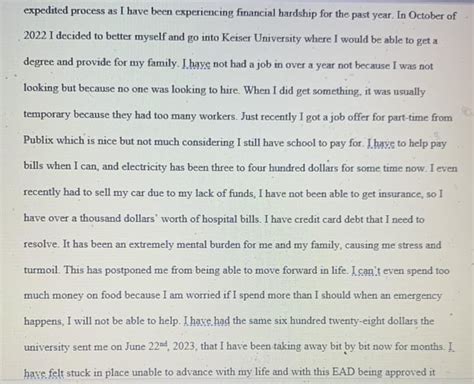 Would You Guys Mind Reading And Seeing If This Is Good Enough For An Expedited Request R Uscis