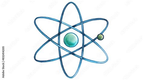 Scientific Illustration Of An Atom A Basic Unit Of Matter With A