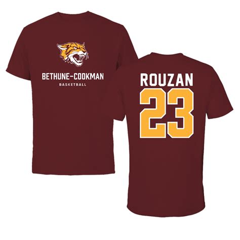 23 Daniel Rouzan Bethune Cookman University Basketball Maroon Performance Tee