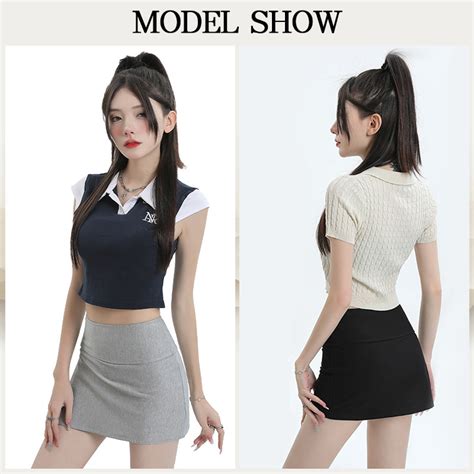 High Waist Side Slit Firm Mini Skirt For Womenswear A Line Mini Skirt Skort Palda Shopee