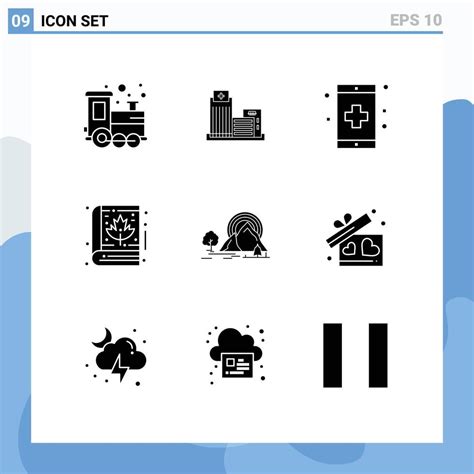 User Interface Pack Of 9 Basic Solid Glyphs Of Bible Leaf Office Autumn