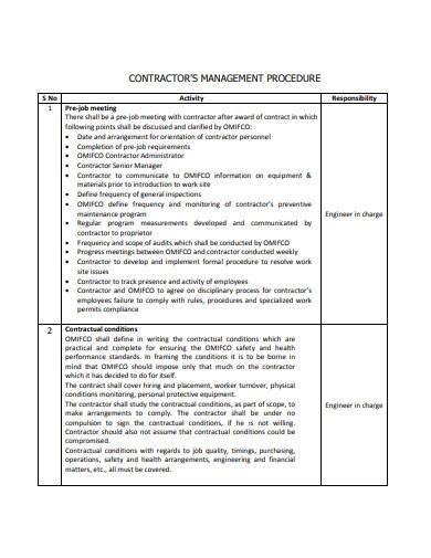 Free 10 Contractor Management Procedure Samples In Pdf Ms Word