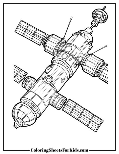 Space Station Coloring Pages