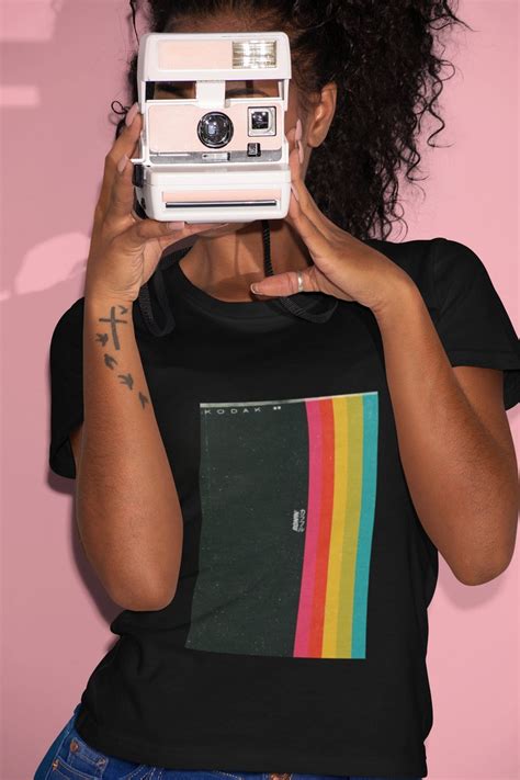 Retro Polaroid Graphic Tee Womens Kodak Film T Shirt Vintage