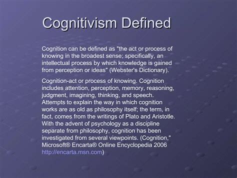 Cognitive Learning Theory Ppt