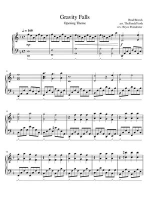 Gravity Falls Medley Brad Breeck Sheet Music For Piano Solo Easy