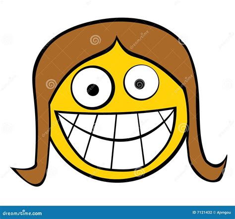 Girl Head Emoji Personage Icon With Facial Emotions Avatar Character Woman Cunning Face With