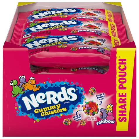 Nerds Rainbow Gummy Clusters 3 Oz Peg Bag 12 Ct Sale Bestcandyshop