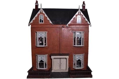 Semi Detached Dolls House With Red Brick Paint