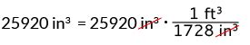 How To Convert In3 To Ft3 Cubic Inches To Cubic Feet Example