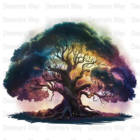 10 Mystical Tree Of Life Digital Artwork Fantasy Tree Clipart Bundle