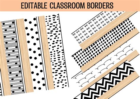 Boho Classroom Bulletin Board Borders Minimalist Decor Pptx Etsy