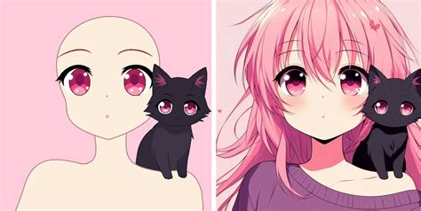 Anime Gril Cat Base 6 By Adinaflor On Deviantart