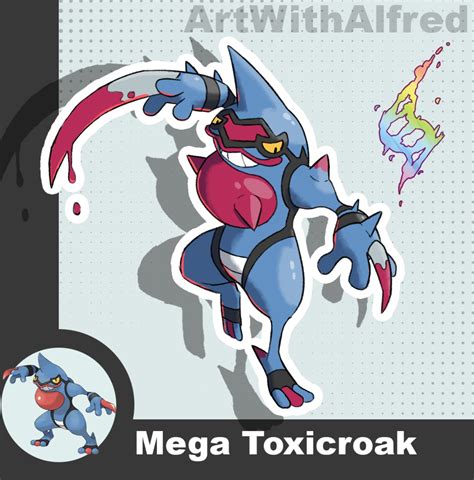Pokemon Mega Toxicroak Artwithalfred Comms Closed On X New Vs Old