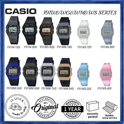 Casio F 91w F 91wg F 91wm F 91ws Series Digital Watch Shopee Singapore