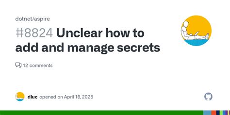 Unclear How To Add And Manage Secrets · Issue 8824 · Dotnetaspire · Github