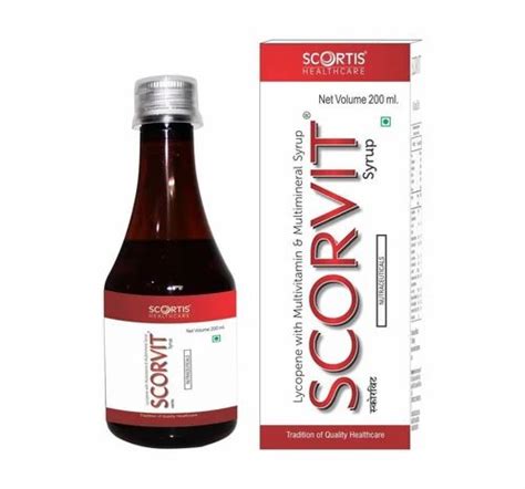 Scorvit Shyrup Lycopane With Multivitamin And Multimineral Shyrup For Clinical Each 10 Ml