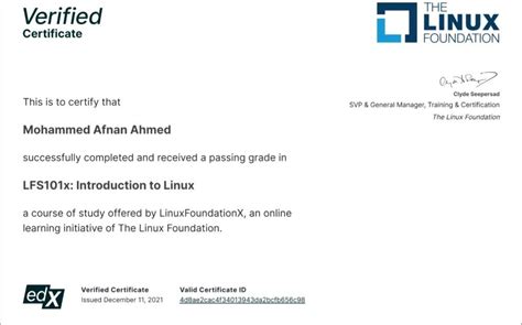 Mohammed Afnan Ahmed On Linkedin Linux Edx Certification 11 Comments