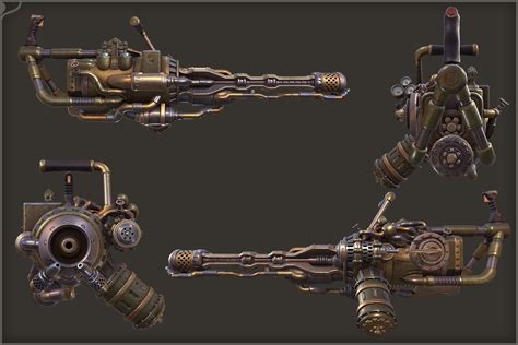 3d Model The Steampunk Flamethrower Vr Ar Low Poly Cgtrader
